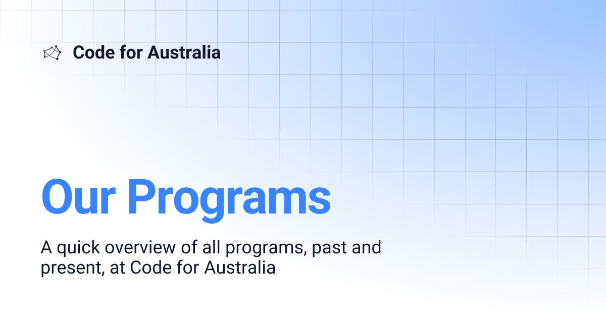 Our Programs | Code for Australia
